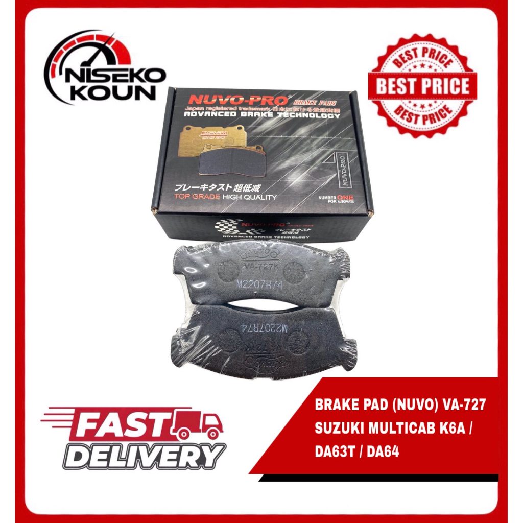 BRAKE PADS (NUVO) VA-727K SUZUKI K6A / DA63T / DA64 FRONT (1 SET ...