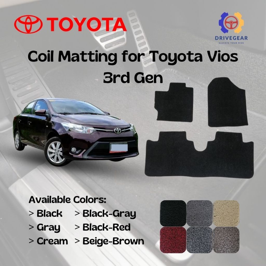 Toyota Vios 3rd Gen PVC Spaghetti Car Matting with Anti-Slip Spikes ...