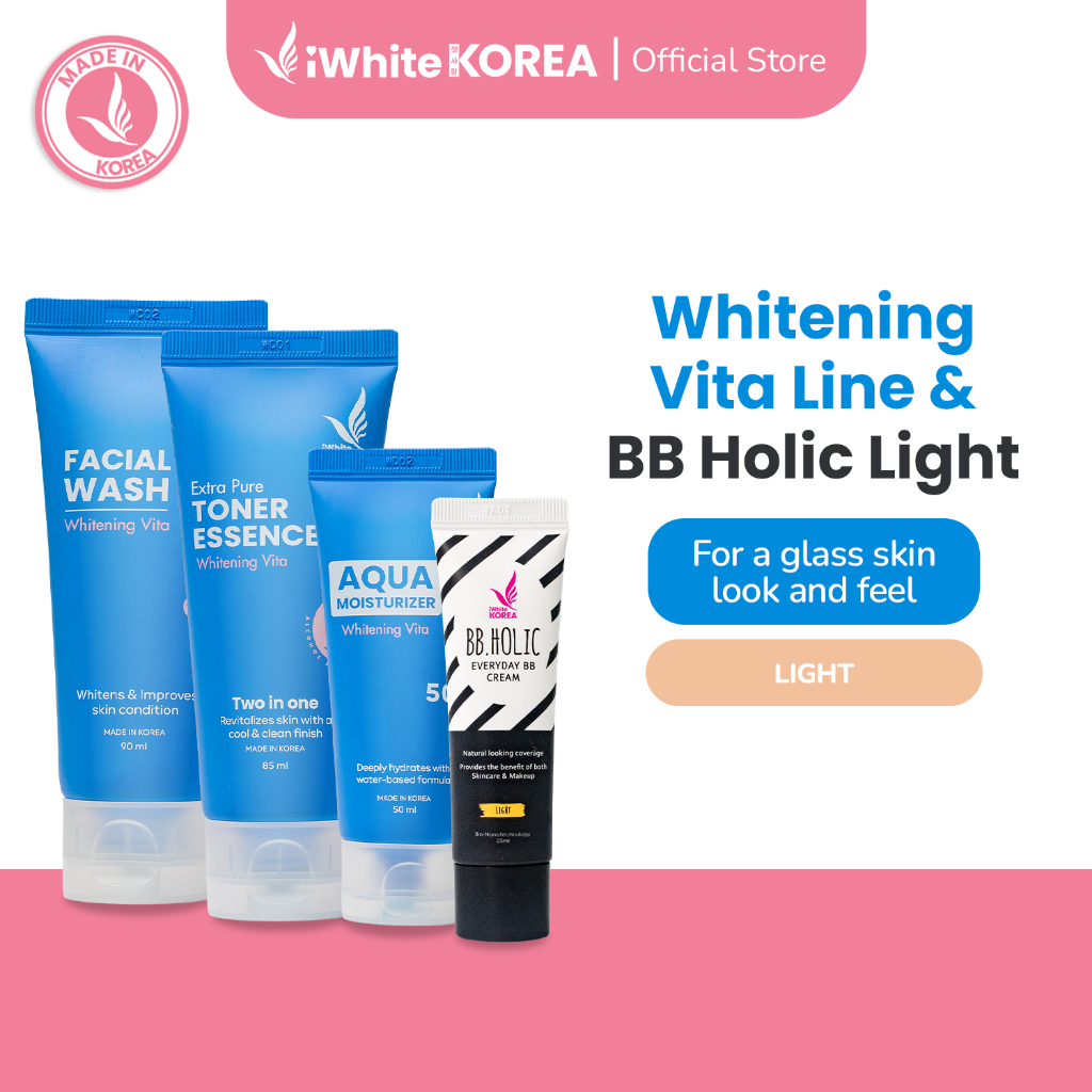 iWhite Korea Whitening Vita Line Bundle & BB Holic Light (Facial Wash ...