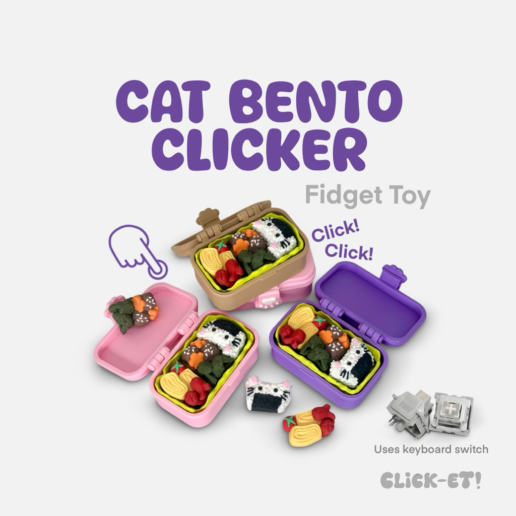 CLICK-ET! Cat Bento Box Clicker Desk Decor by Slycelab 3DPrinted Cute ...