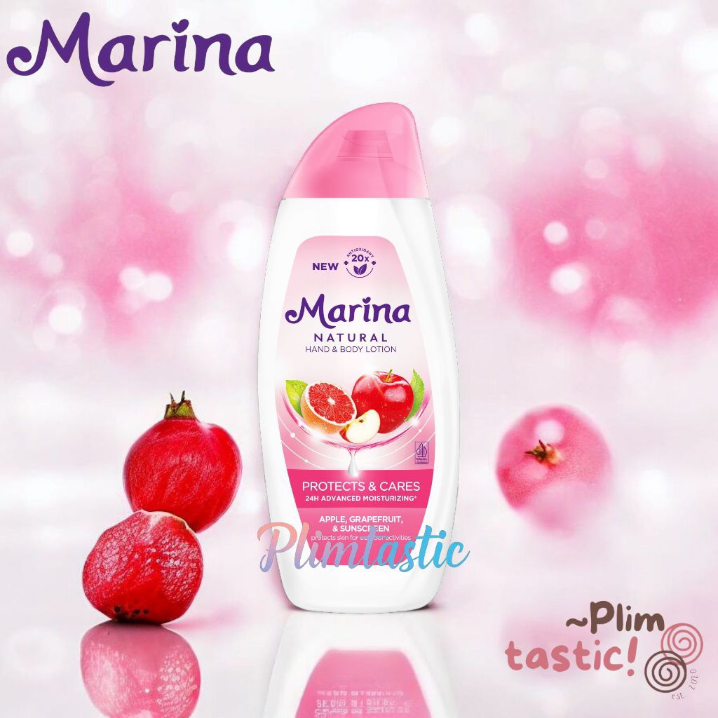 MARINA NATURAL HAND & BODY LOTION + Extra 25% (Protects & Cares) 250ml ...