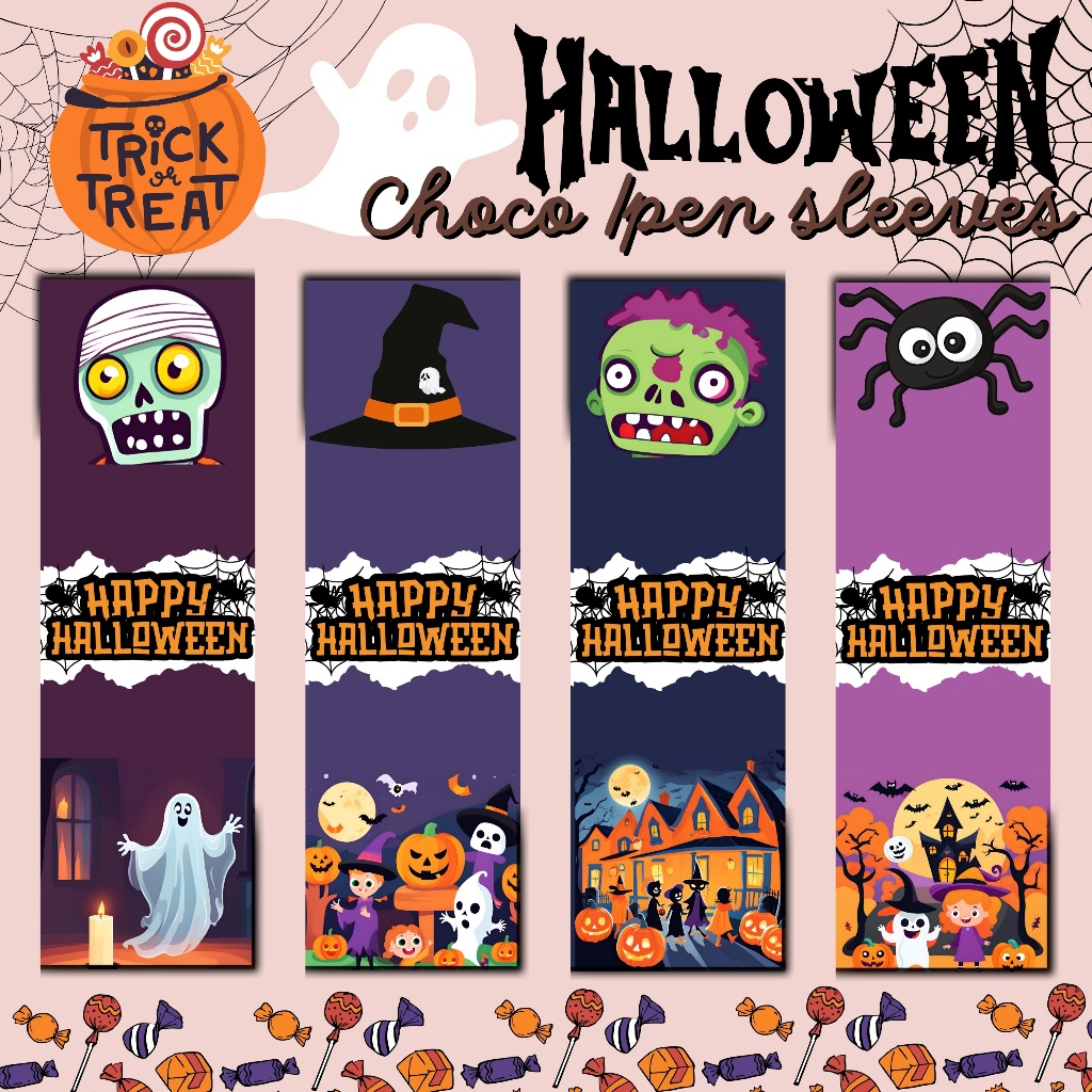 Halloween Trick or Treat Pen Sleeve | Chocolate Sleeve for Kid's ...