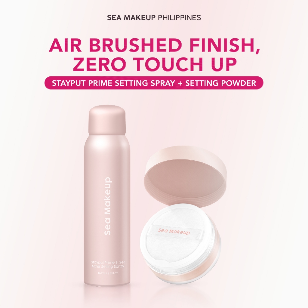 Sea Makeup 2in1 Stayput Prime Set Acne Setting Spray + Loose Powder Oil ...