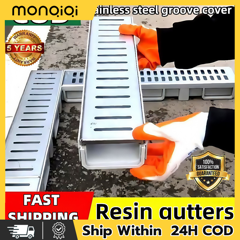 Stainless Steel Cover Resin Drainage Gutter | U-Groove Linear Drain ...