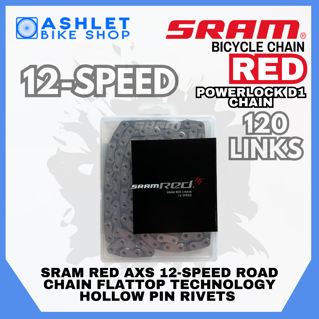 ORIGINAL SRAM RED AXS 12-Speed Road Hollow Pin 120L PowerLock D1 Bike Chain - ASHLET BIKE SHOP ...