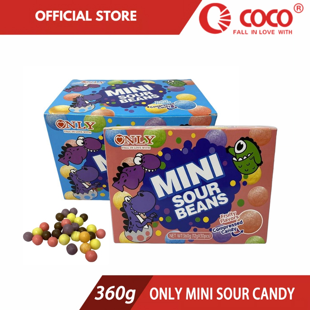 Only Mini sour Fruity Bean compressed candy 360g/box (12g X 30pcs ...