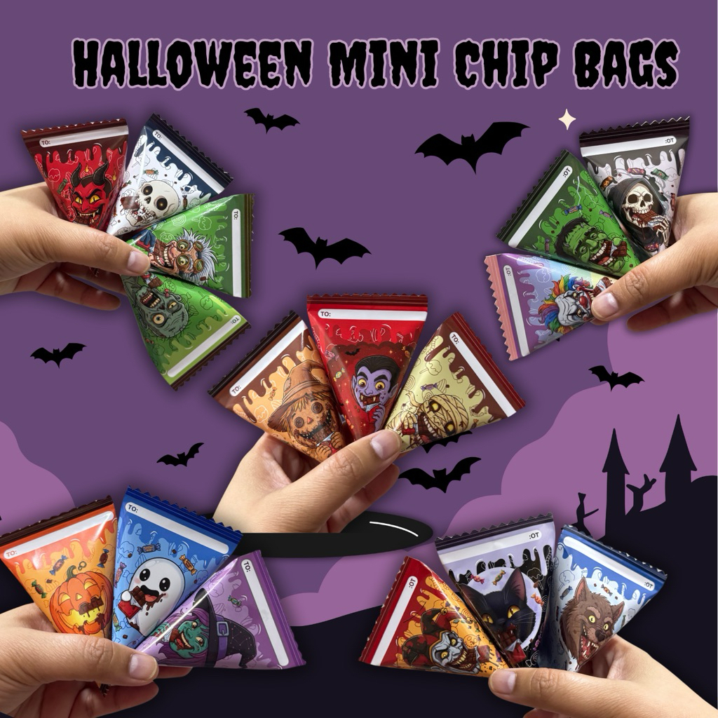 12pcs Assorted Halloween Mini Chip Bags – Trick or Treat Giveaways ...