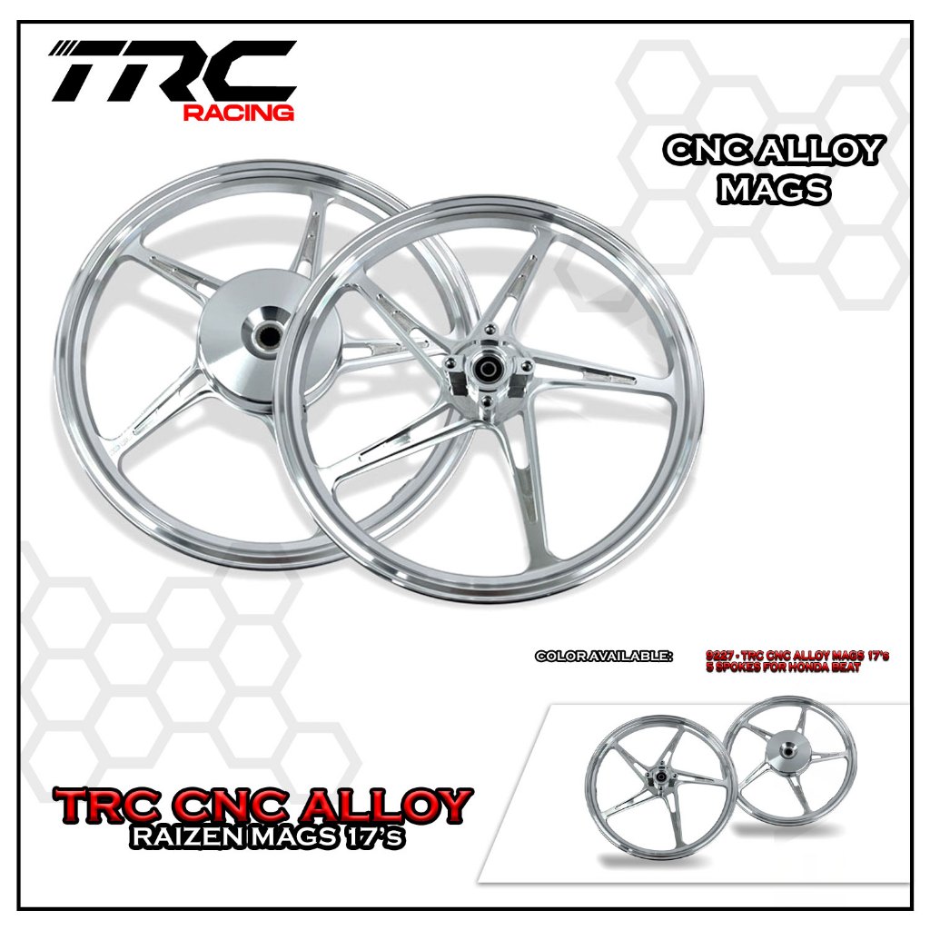 TRC CNC RAIZEN 5 SPOKES MAGS(1.4F x 1.4R x 17) for BEAT 9227 | Shopee ...