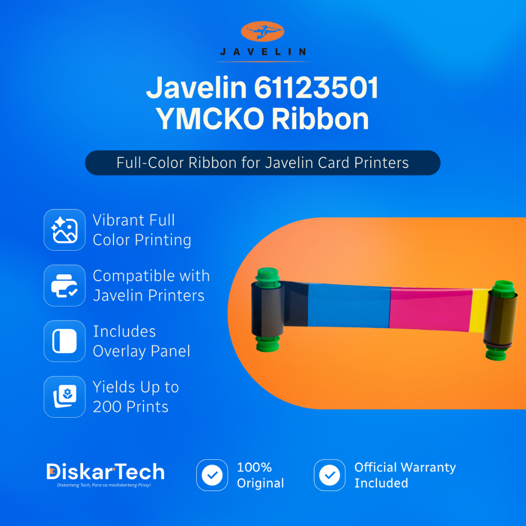 Javelin 61123501 YMCKO Ribbon – Ribbon for Javelin ID Card Printer ...