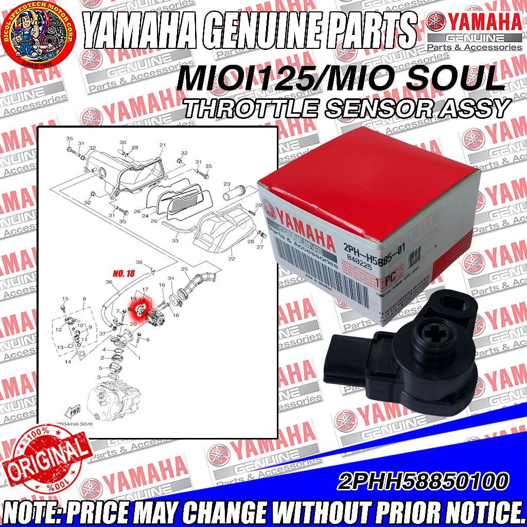 MIO I 125/MIO SOUL I 125 2019 MODEL THROTTLE SENSOR ASSY (YGP) (GENUINE ...