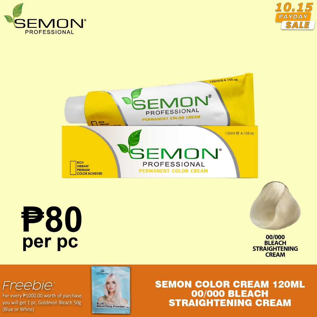 Semon Color 00/000 (Bleach Lightening Cream) | Shopee Philippines