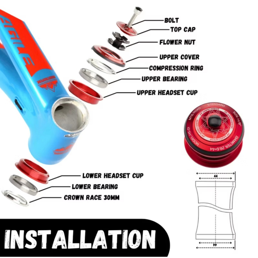【Local Shipping】MOUNTAINPEAK HS-01 Headset Integrated 28.6x44 Straight ...