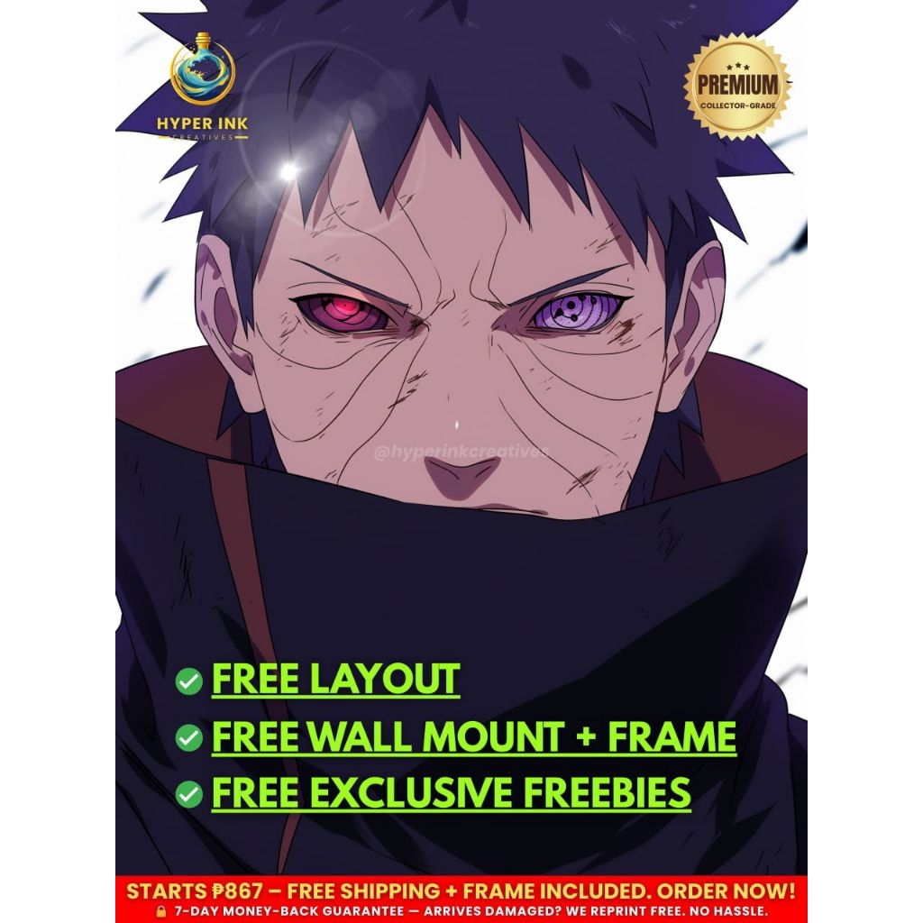 Obito - 001 Metal Print | -Collector-Grade HD Anime Poster | Fade-Proof ...