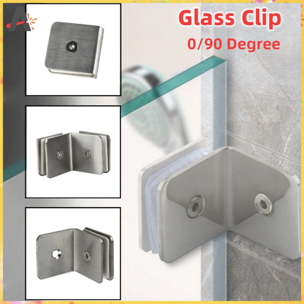 0/90 Degree Square Glass Clip For 8-12mm Single/Double Side Glass ...
