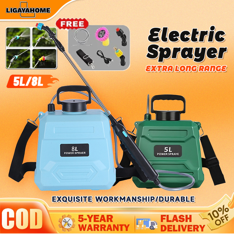 8L/5L Electric Sprayer One-click Agricultural Power Sprayer Portable ...