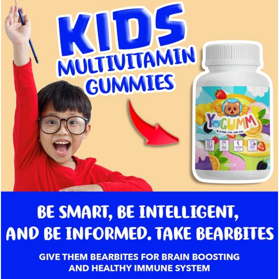 (BUY 1 GET 1) YOGUMM Vitamins for Kids Make Kids Smart Brain Booster ...