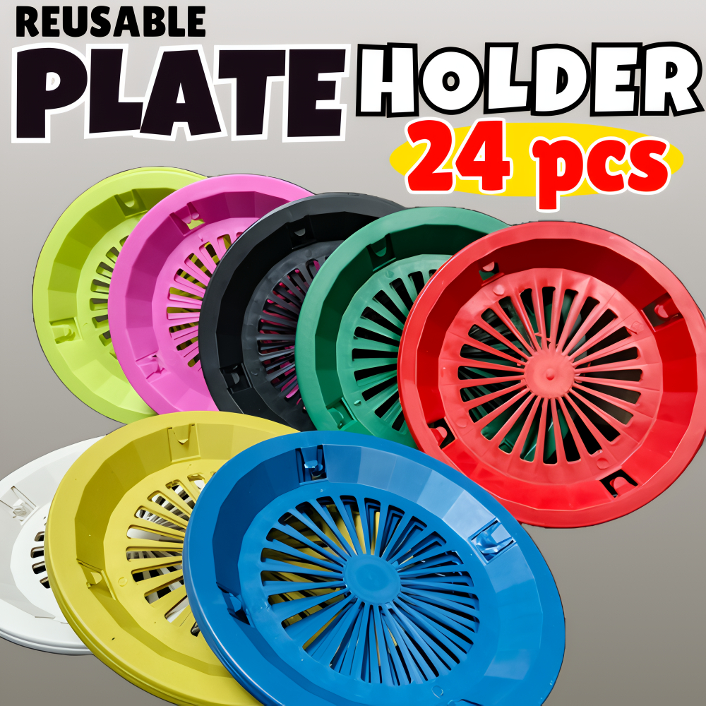 DWare [23+1pcs] PARTY PLASTIC PLATE HOLDER for party baptismal washable ...