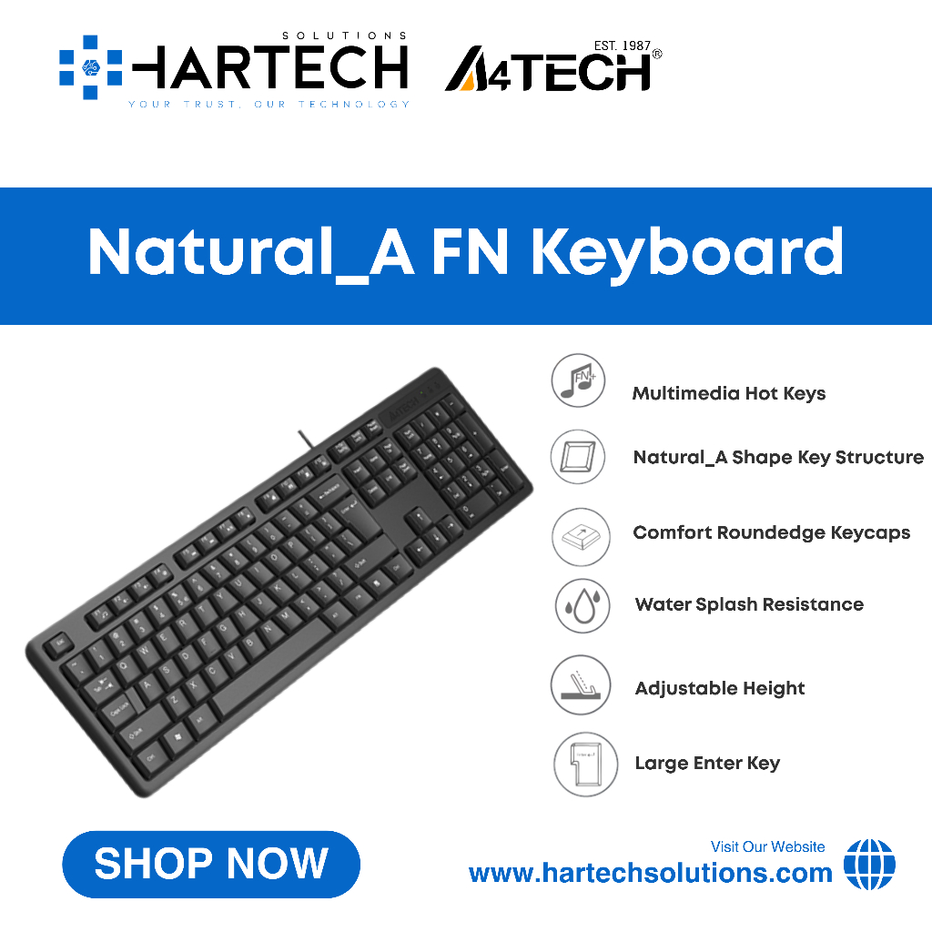 A4Tech KRS-3 Natural_A FN USB Keyboard Black | Shopee Philippines