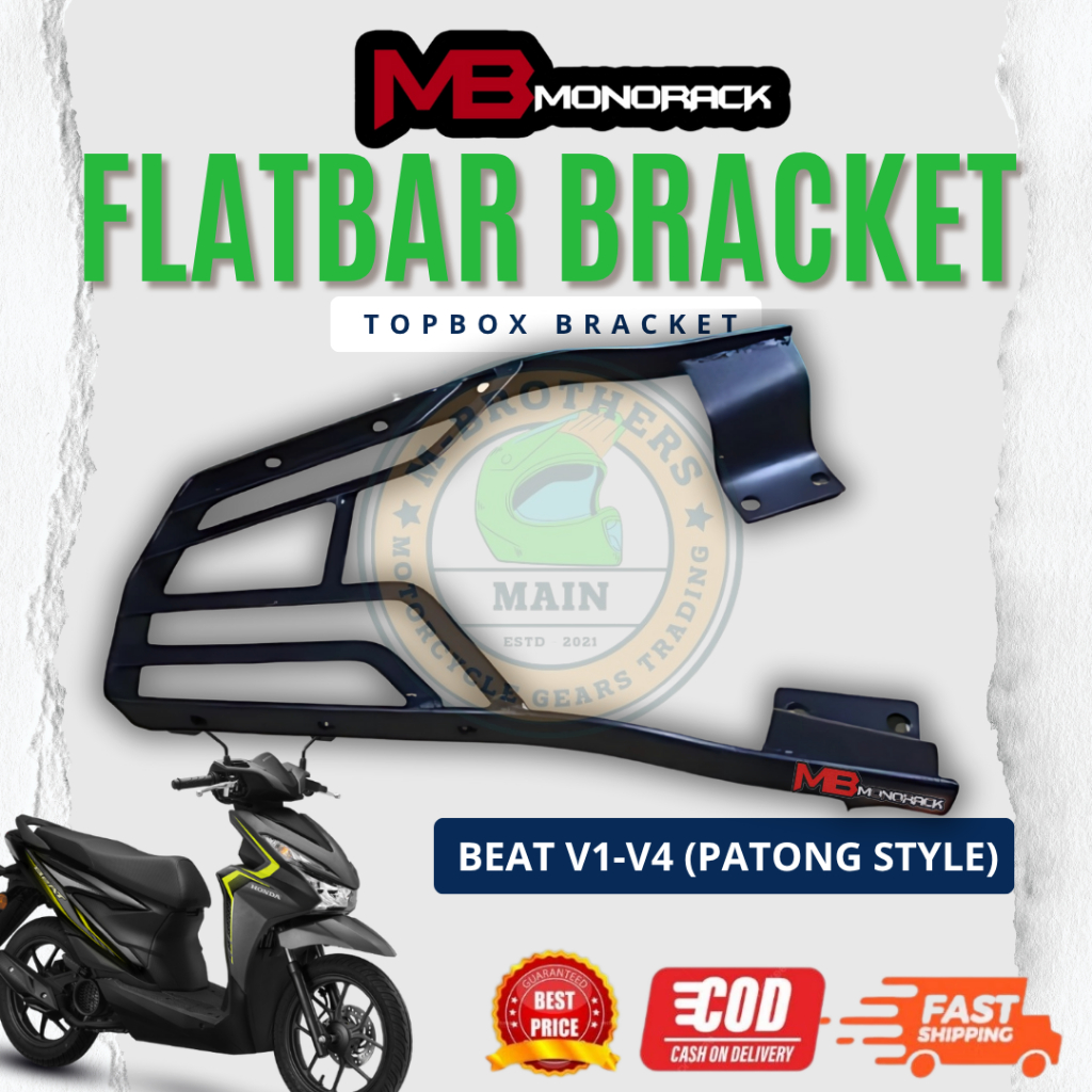 Honda Beat Fi V1-V4 Flat Bar MB Monorack Topbox Bracket for Motorcyle ...