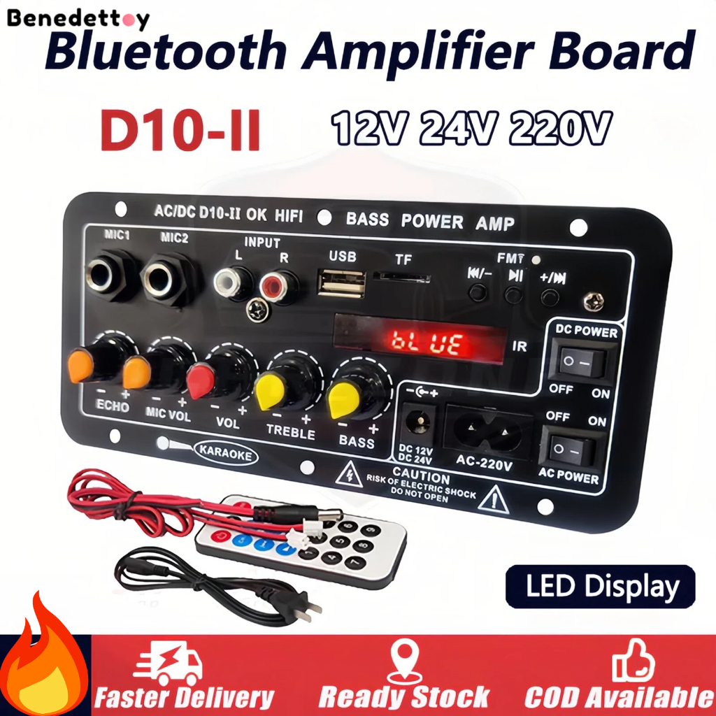 D10 Display 8-12 Inch Speaker AC 220V 12V 24V Digital Bluetooth Stereo ...
