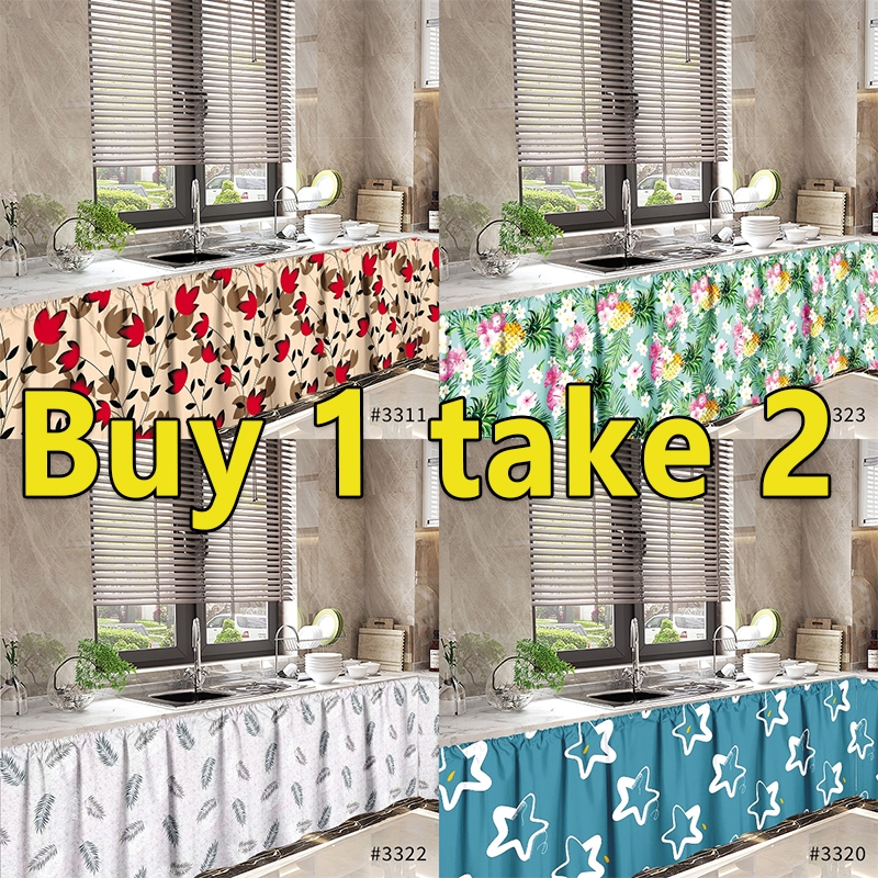 Buy 1 take 2=3pcs Curtain 3 for 100 Makapal 100*70cm Lababo short ...