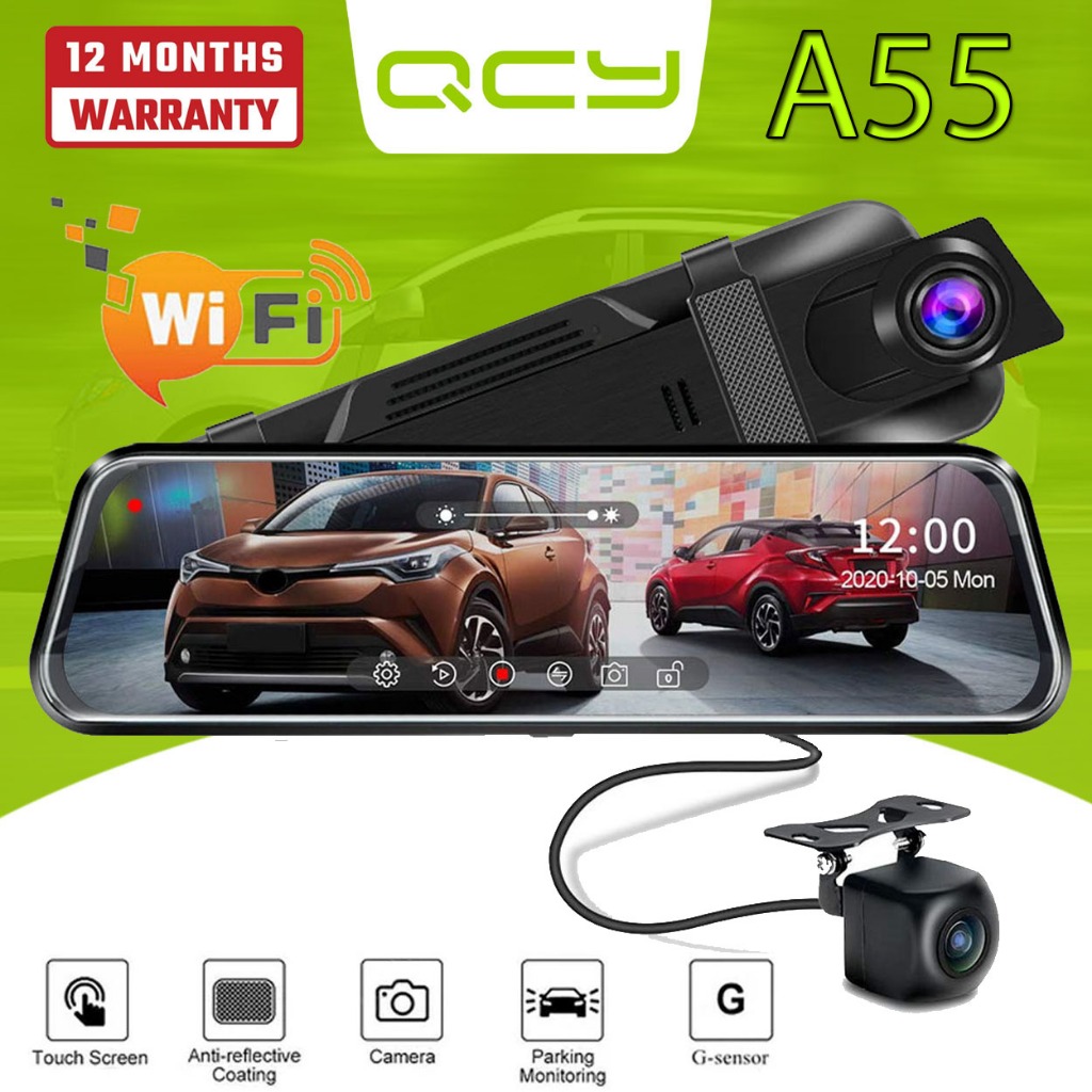 ORIGINAL QCY A55 9.66 inch 4K+1080P+720P 3 Way Camera WiFi Streaming ...
