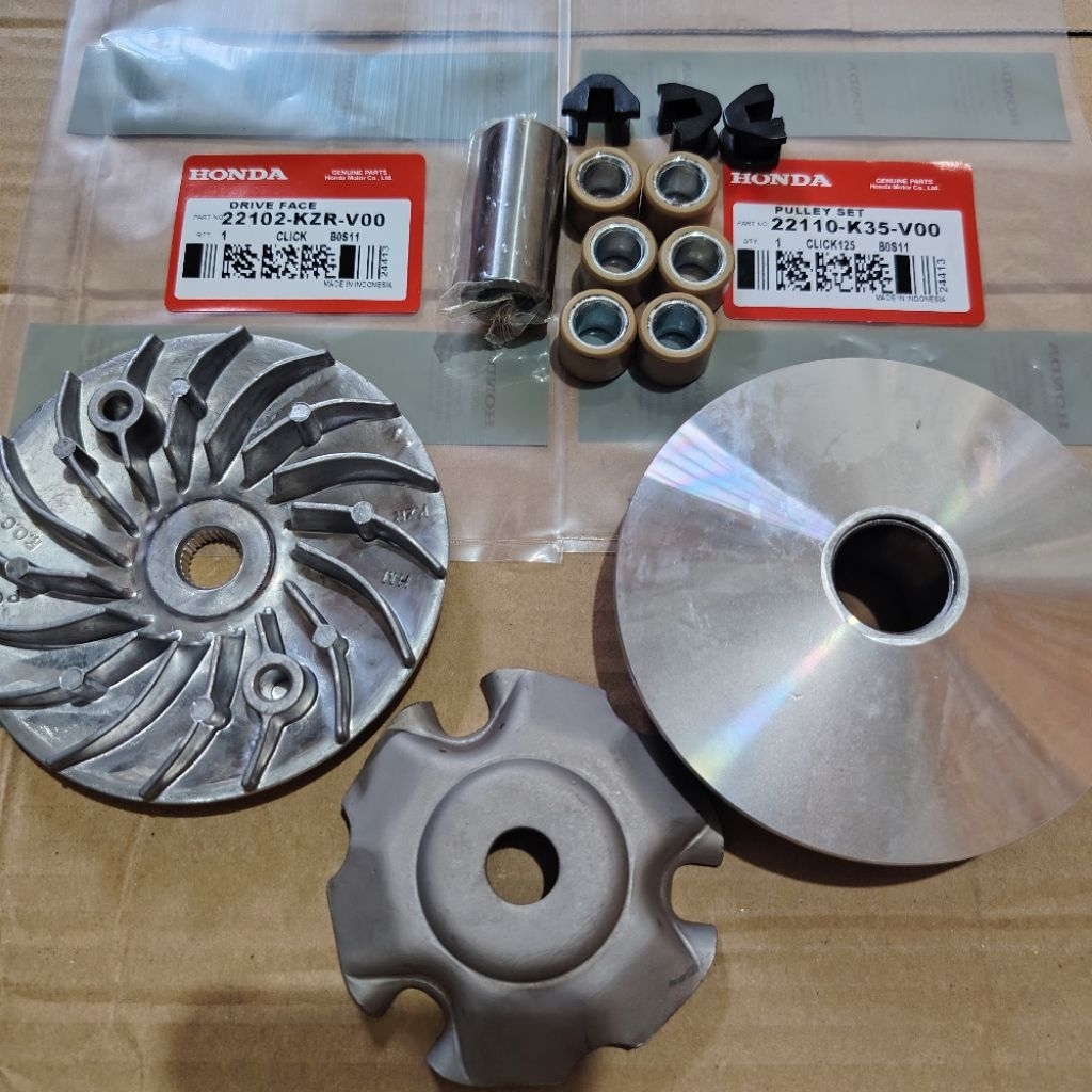 Honda CLICK 125 Pulley Set with Drive Face (included pulley ba, slider ...