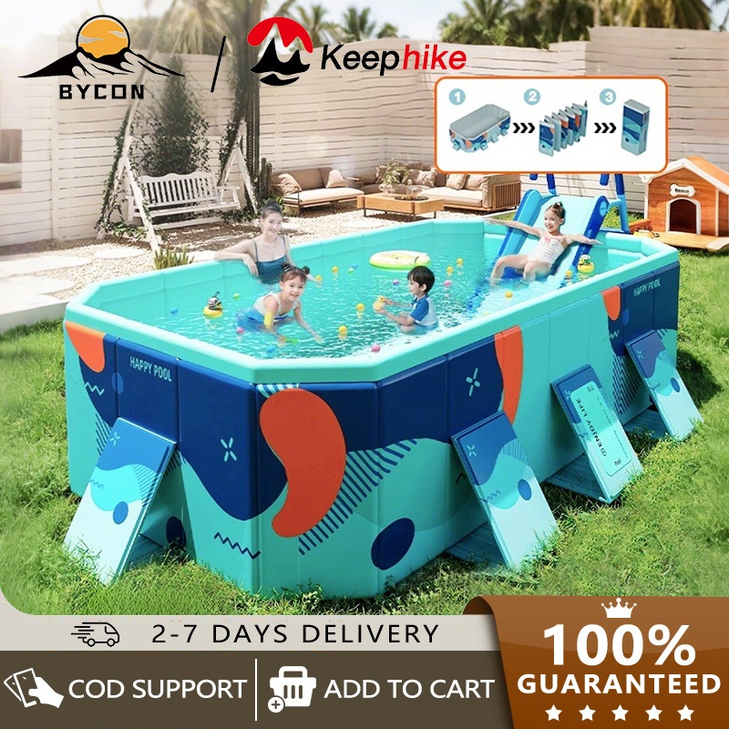Foldable 4M Non-Inflatable Swimming Pool for Kids Thickened ...