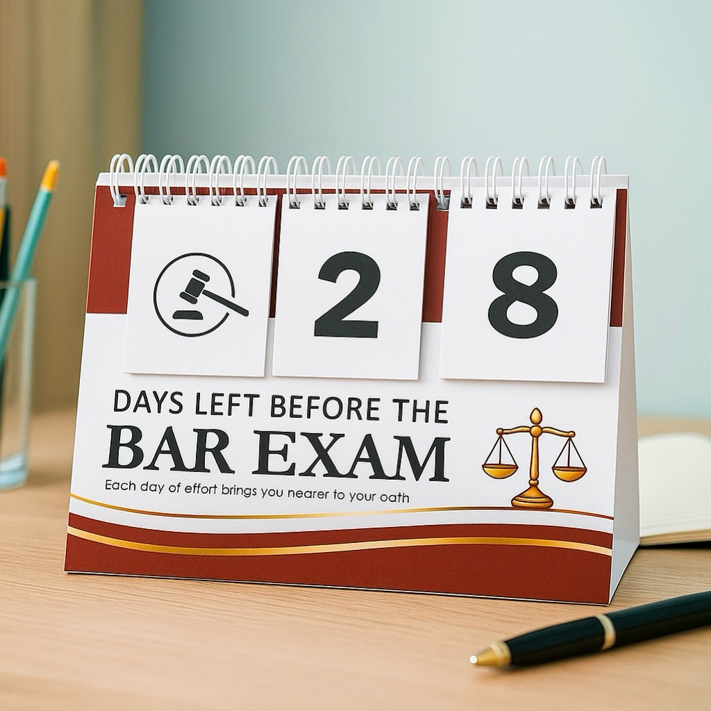 Bar Exam Countdown Calendar [Deep Burgundy] Up to 999 Days | Shopee ...