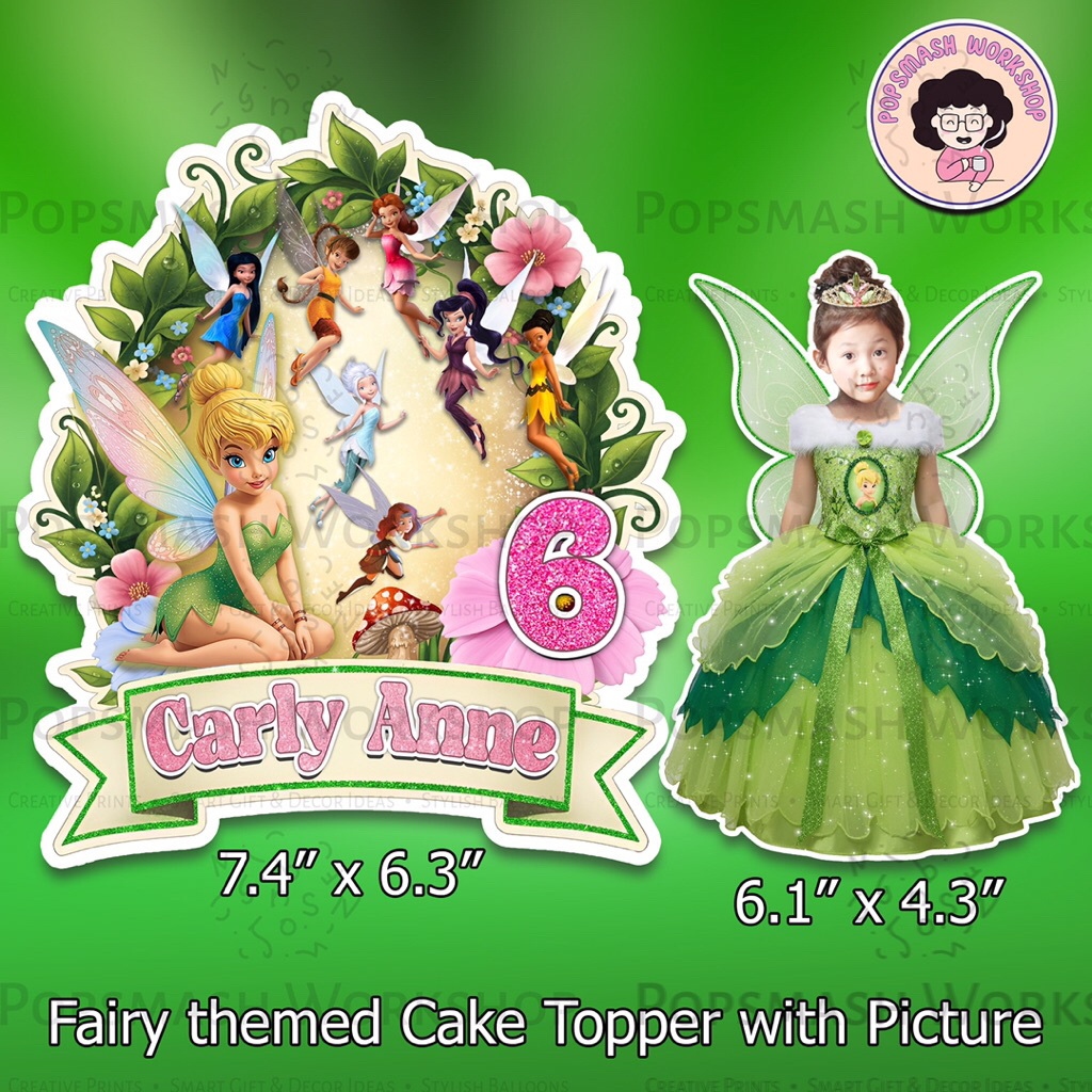 Personalized Fairy Tinkerbell Tinker Bell Laminated Cake Topper Cake ...