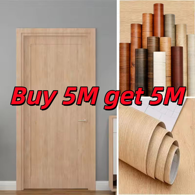 Buy 5M get 5M 60*500cm Wood Grain PVC Waterproof Wallpaper Adhesiv Wall ...