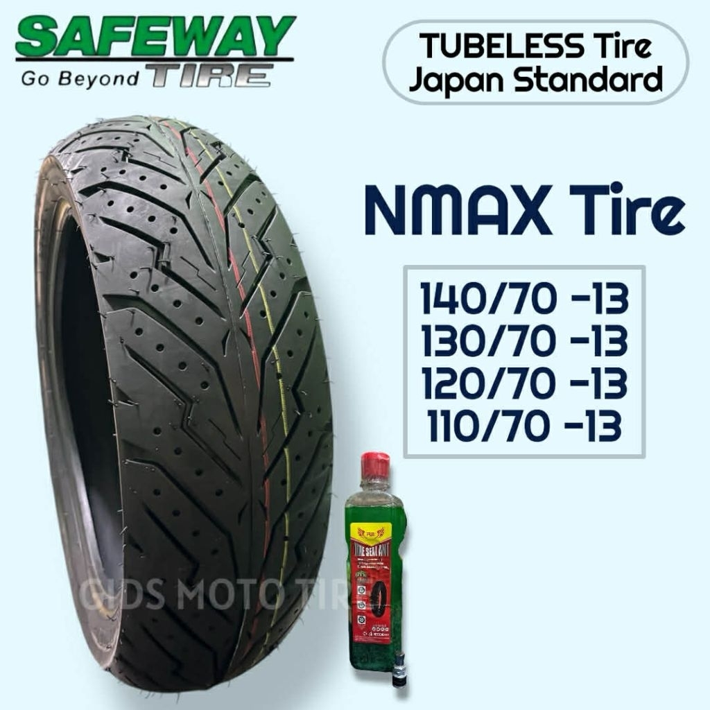 SAFEWAY TIRE Size 13 & 14 Tubeless Tire for Nmax, Adv, Pcx, atbp. (Free ...