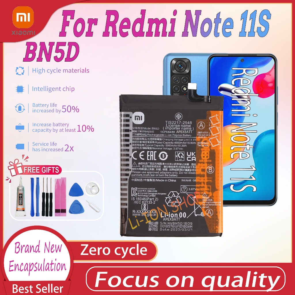 APEXBATT Xiaomi Redmi Note 11S(4G) Battery BN5D+Batteries Tool | Shopee ...