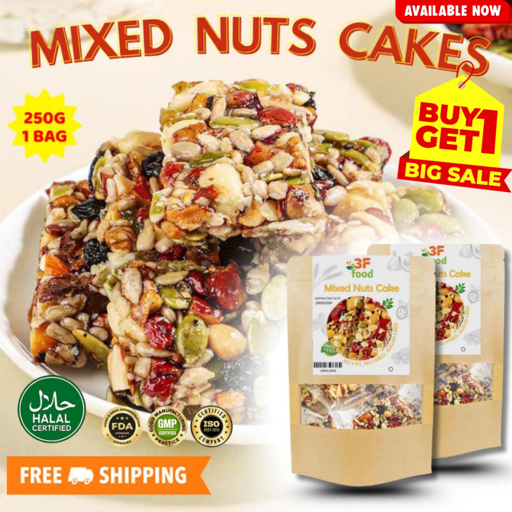 [BUY 1 GET 1] MIXED NUTS CAKE - High Quality Sugar-Free Mixed Cereal ...