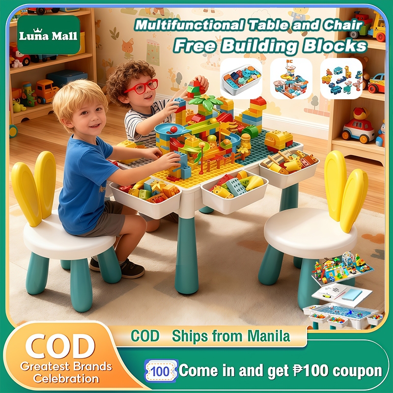 Multi Function Building Blocks Table For Kids Table And Chair Set With ...