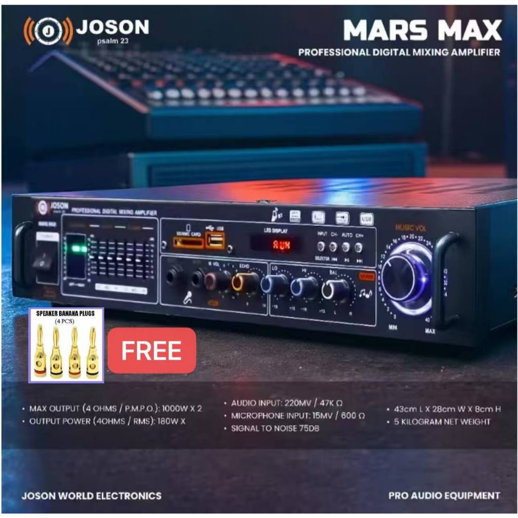 Joson MARS MAX Professional Digital Mixing Amplifier (with Graphic ...