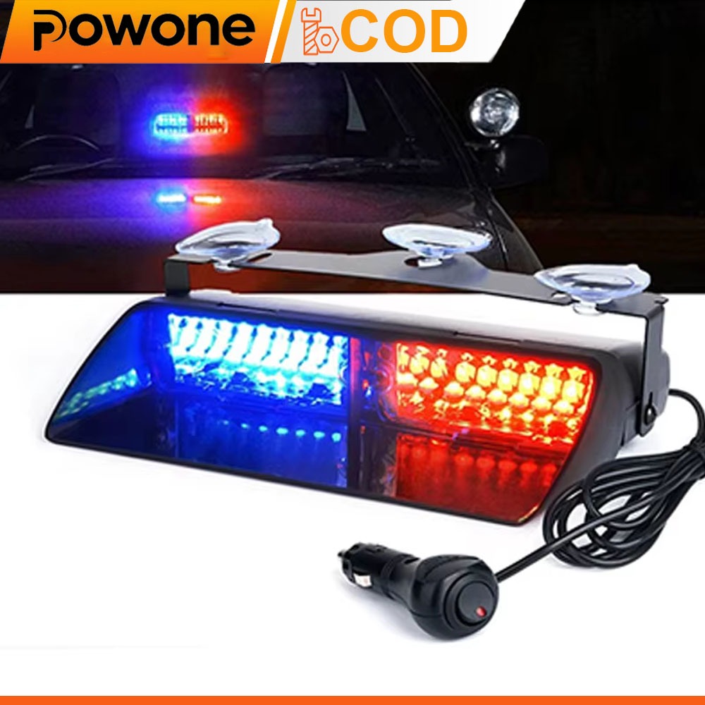 NEW 12v Car 16 LED Police Strobe Flash Light Dash Emergency Flashing ...