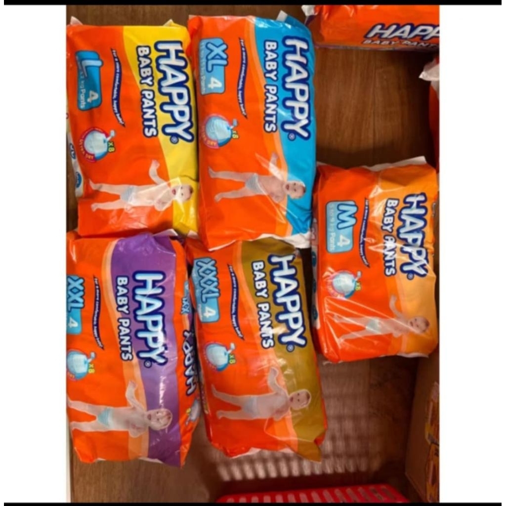 Happy Baby Pants Diapers M, L, XL, XXL, XXXL by 4 | Shopee Philippines