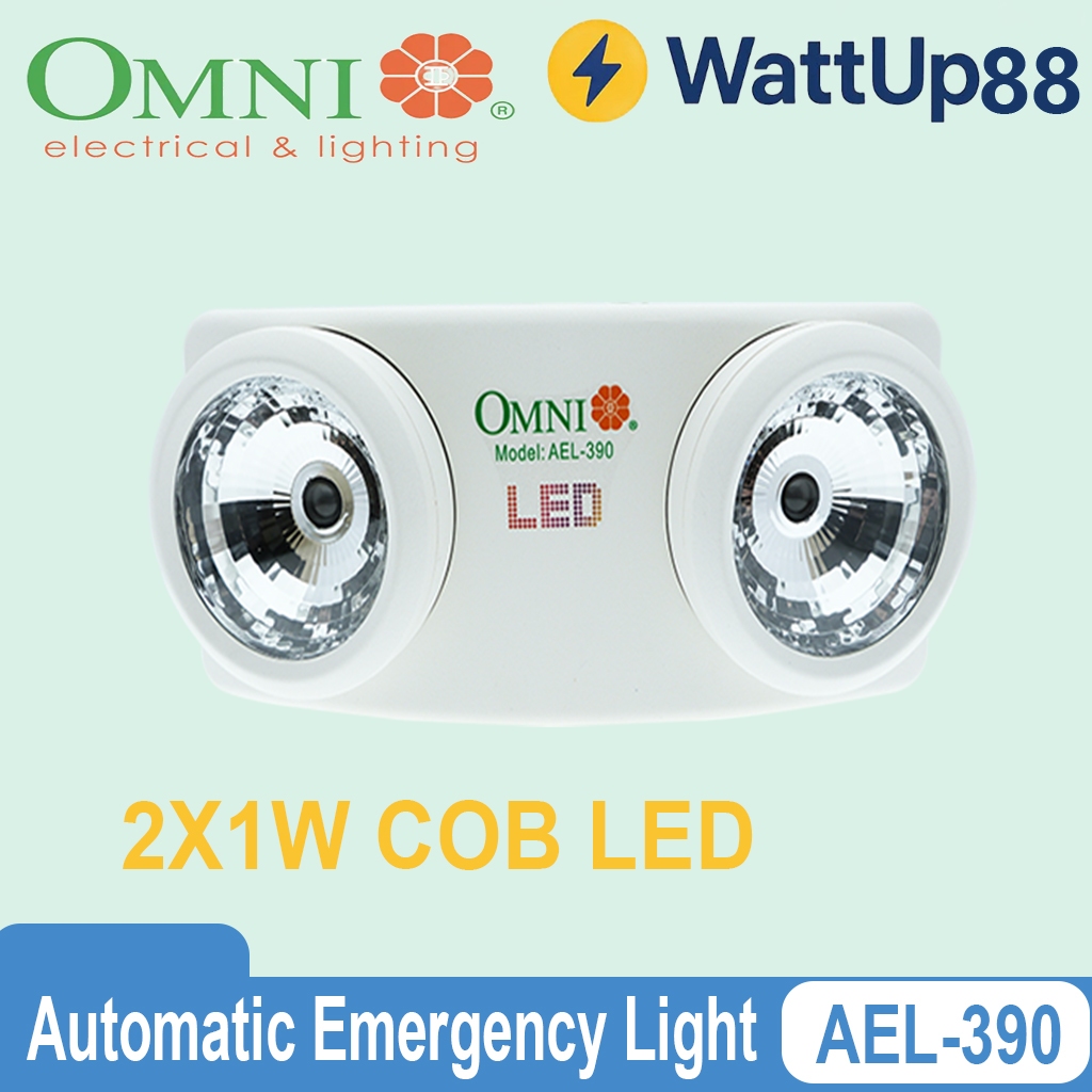 OMNI Rechargeable Automatic Emergency LED Light Wall Mounted AEL-3038 ...