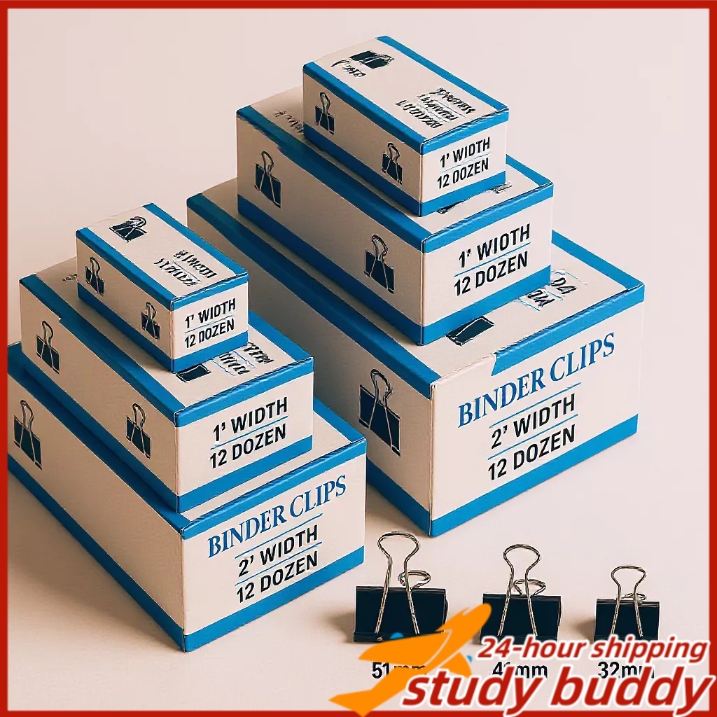 12PCS per box Black dovetail clip Binder paper clip office supplies ...