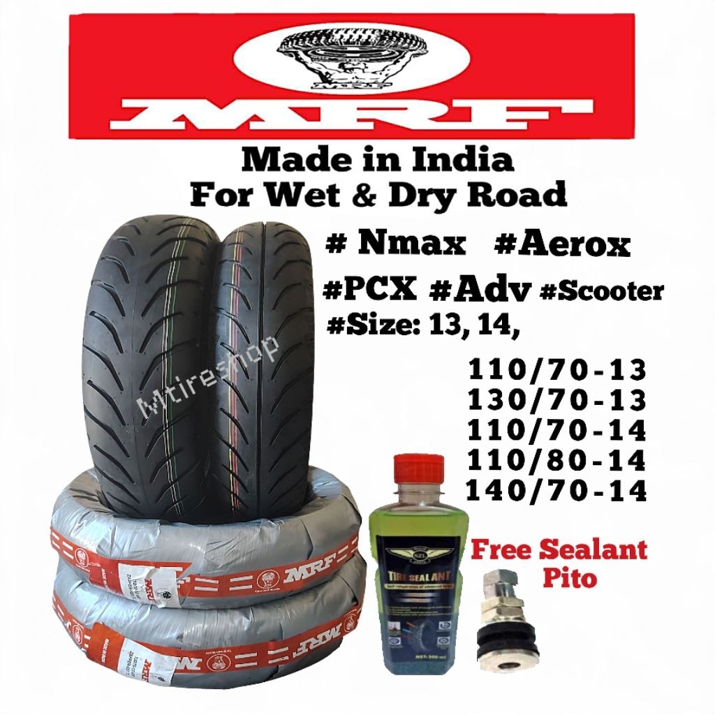 MRF Brand Made in India For:nmax, Aerox, Adv, PCX with Sealant & Pito ...