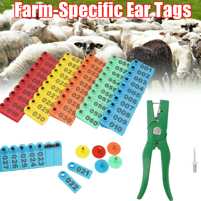 Livestock Ear Tagging Pliers With Ear Tag Set No.001-100 For Pigs Goats ...