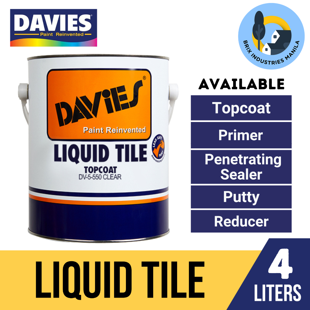 Davies Liquid Tile 4Liters (Gallon) 100% Acrylic Solvent-Based Wall ...