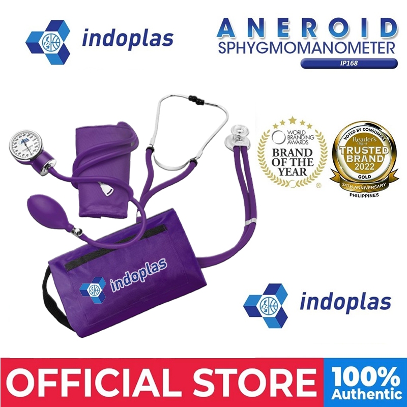 Indoplas Aneroid Blood Pressure Sphygmomanometer IP168 With Stethoscope ...