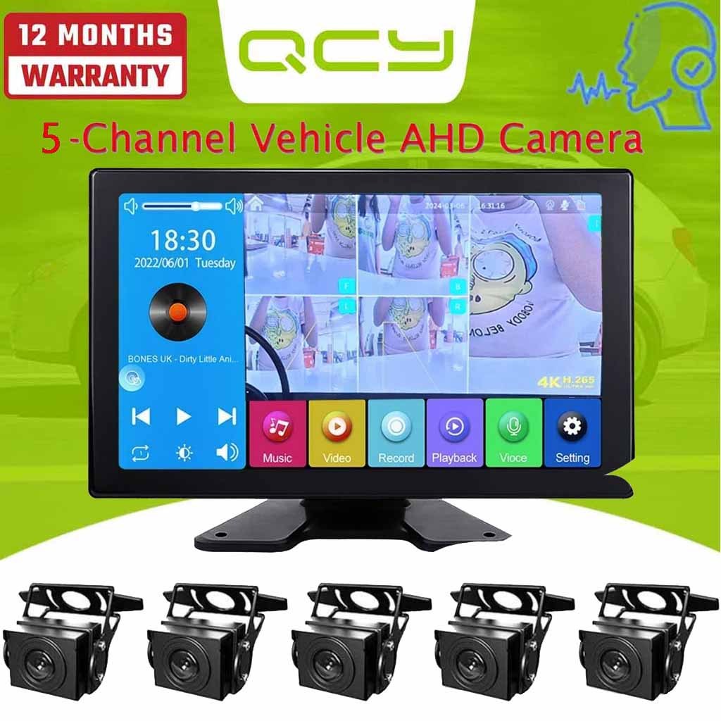 10.1 DVR Monitor with 5 Camera Vehicle Dash Cam AHD Camera Monitor ...