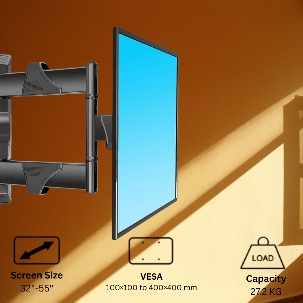 NB P4 Adjustable Full Motion TV Wall Mount 32–55" LED LCD Fits VESA 100x100–400x400 Holds 60lbs ...