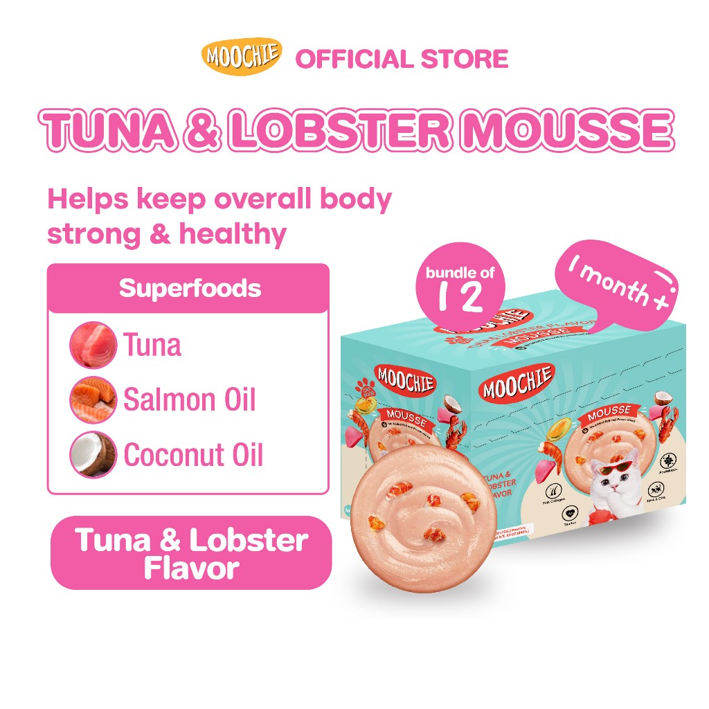 Moochie Mousse Tuna and Lobster Wet Cat Treat x12 x48 | Shopee Philippines