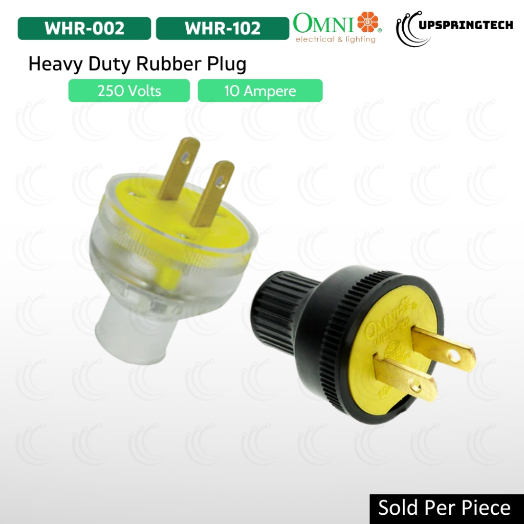 Omni Heavy Duty Rubber Plug 10A 250V – WHR-002 (Black) / WHR-102 ...