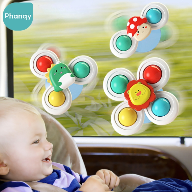 3Pcs Baby Rotating Toy Bath Toy Fidget Spinner Teething Toy Educational ...