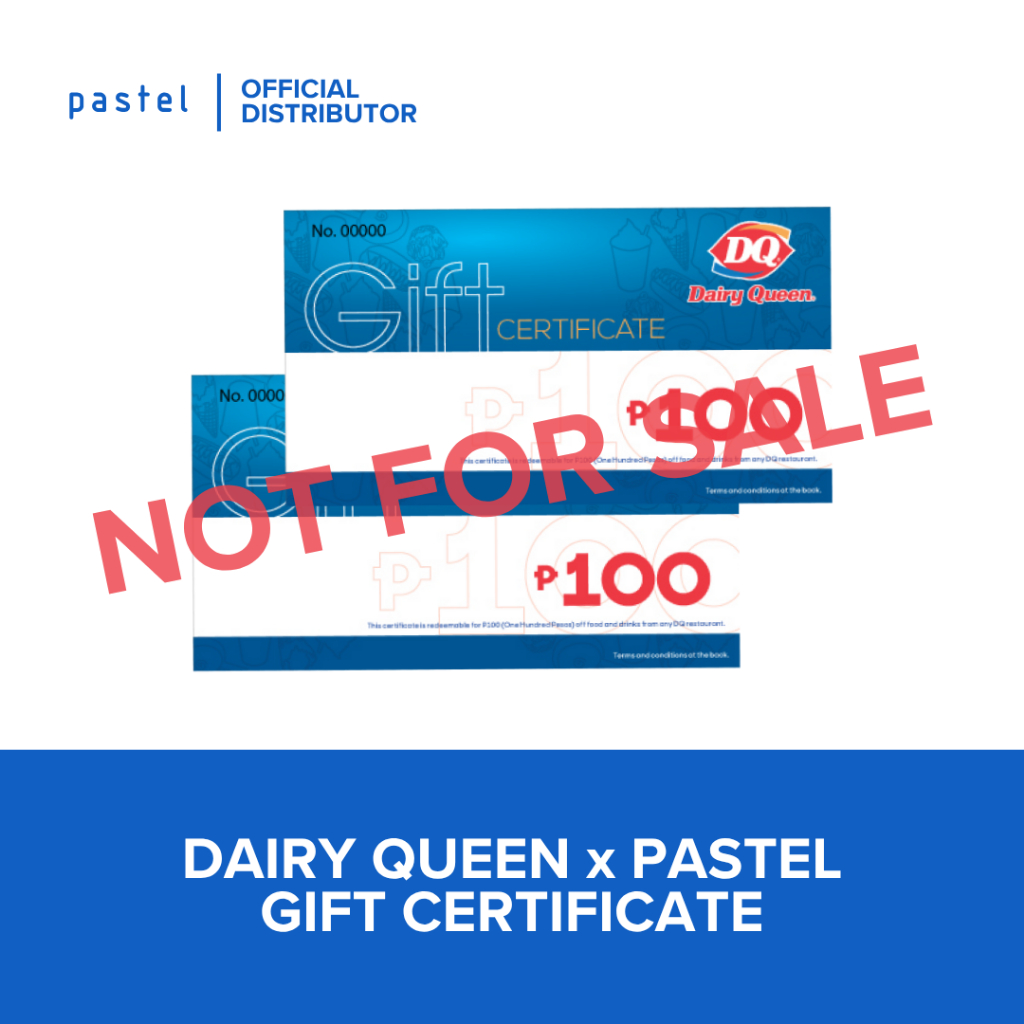 [Not for Sale] Dairy Queen x Pastel Certificate x2 | Shopee Philippines